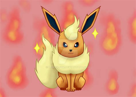 Chibi Flareon Shiny By Lemon Fur On Deviantart