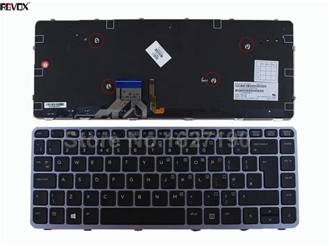 New Uk Keyboard Laptop For Hp Elitebook Folio G Silver Frame Black Backlit Win Pn Mp