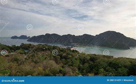 Aerial View Of The Koh Phi Phi Lookout In Thailand With An Expansive