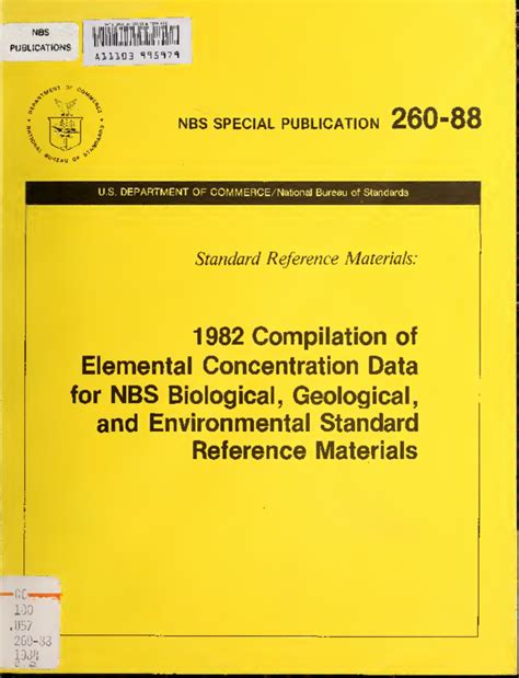 Pdf Standard Reference Materials
