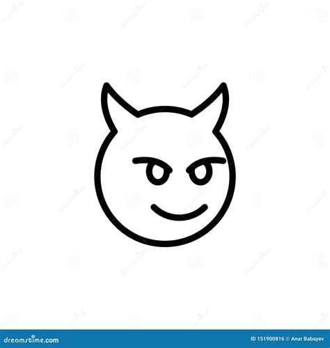 Devil Emoji Outline Icon Signs And Symbols Can Be Used For Web Logo Mobile App Ui Ux Stock
