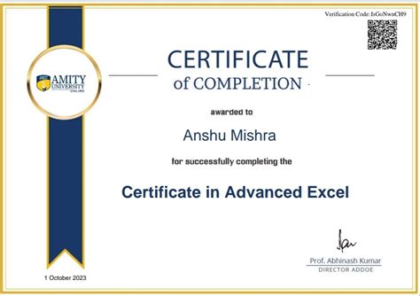 annshu mishra on linkedin amityuniversity msexcel advanceexcel amityuniversity certification…