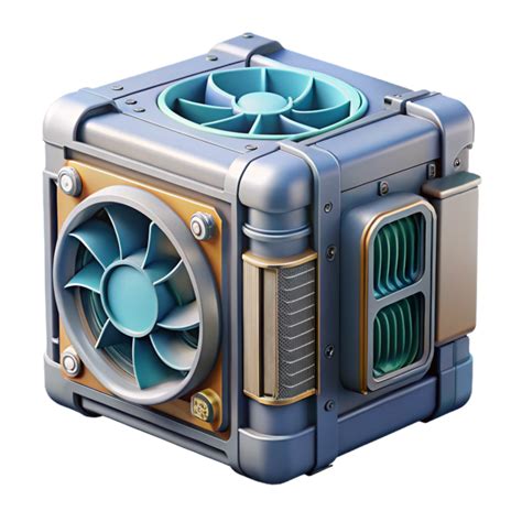 Elegant Contemporary Quantum Supercomputer Cooling System Cutout