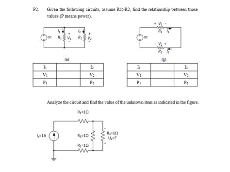 Solved P2 Given The Following Circuits Assume R1r2 Fi
