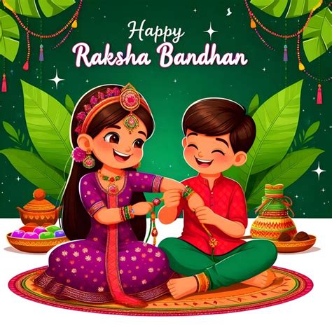 Brother And Sister Tying Rakhi On Happy Raksha Bandhan Is A Popular
