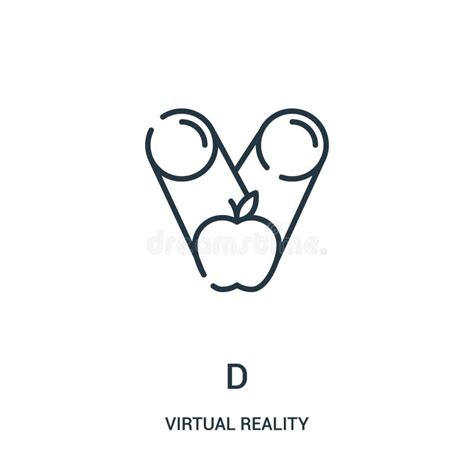 D Icon Vector From Virtual Reality Collection Thin Line D Outline Icon Vector Illustration
