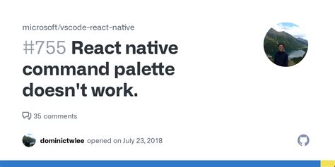 React Native Command Palette Doesnt Work · Issue 755 · Microsoftvscode React Native · Github