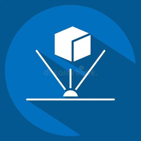Icon Hologram Related To 3d Visualization Symbol Long Shadow Style Simple Design Editable