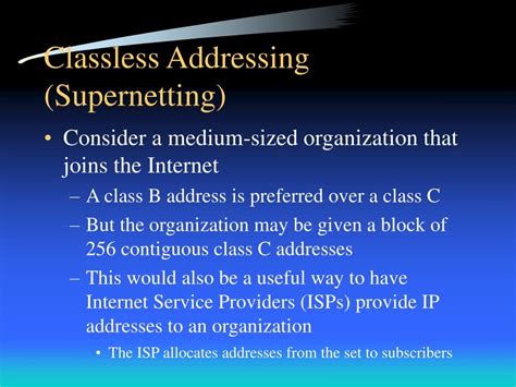 Ppt Classless And Subnet Address Extensions Cidr Powerpoint