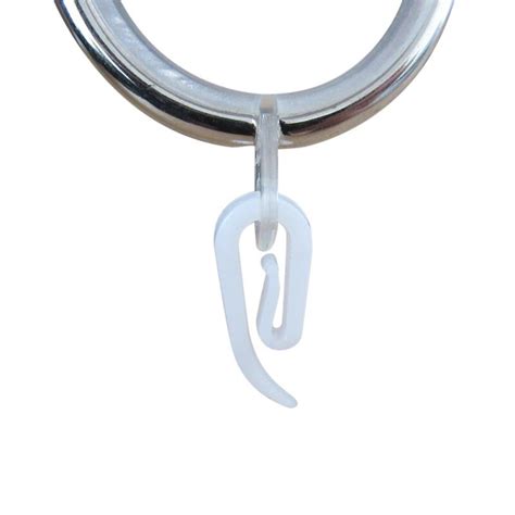 Curtain Hooks Window Door Ring Hooks White Plastic Grandado