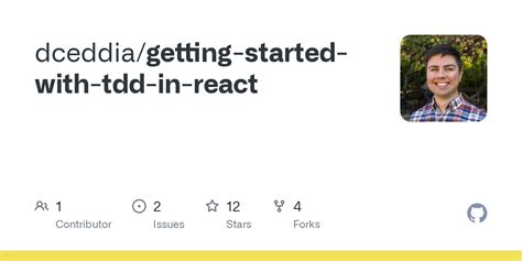 Github Dceddiagetting Started With Tdd In React