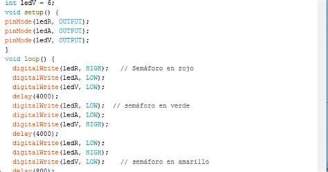Blog Infórmatica Rubén Ejercio Arduino Semáforo