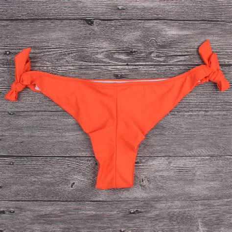 2019 New Women Cheeky Bikini Bottom Side Ties Brazilian Thong Swimsuit Bottom Classic Cut