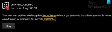 fix 0x800f0984 windows update error