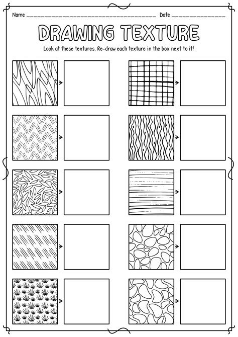 11 Art Texture Worksheet Texture Drawing Texture Art Elements Of Art Texture