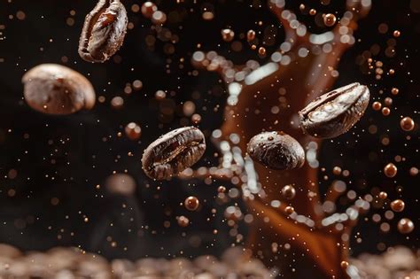 Dynamic Explosion Of Coffee Beans And Chocolate Bars With Cocoa Powder