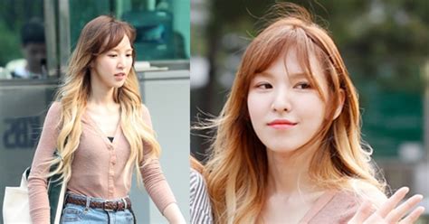 레드벨벳 웬디 핫 팬츠로 각선미 뽐내며 출근 가녀린 몸매