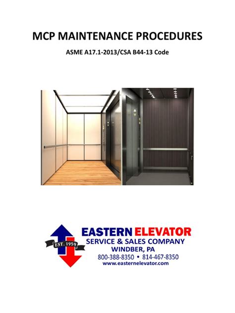 Mcp Maintenance Procedures Rev1 072019 Pdf Elevator Relay