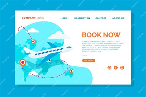 템플릿 여행 방문 페이지 무료 벡터