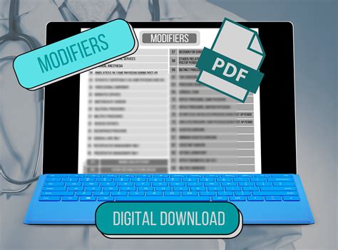 Medical Coding Modifier Cpt Quick Reference Cheat Sheet Codes List Etsy
