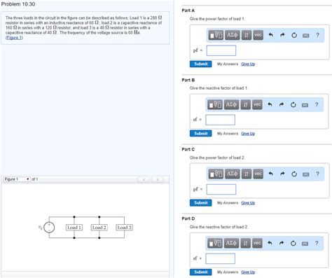 Solved Problem 10 30 Part A The Three Loads In The Circuit Chegg Com