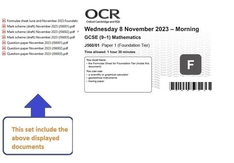 Buy Ocr Gcse Maths Foundation 2023 November Lockedpapers
