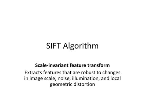 PPT SIFT Algorithm PowerPoint Presentation Free Download ID 3187039