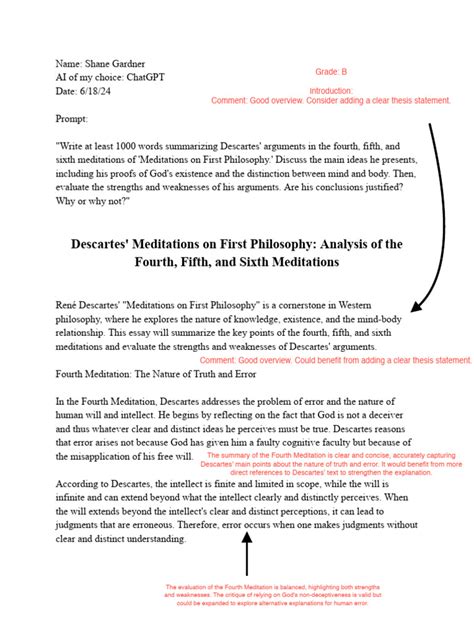 Ai Grading Assignment Pdf René Descartes Idea