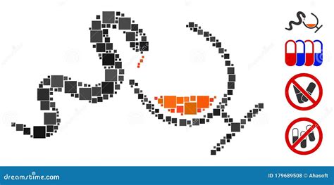 Square Snake Toxin Icon Vector Mosaic Stock Vector Illustration Of