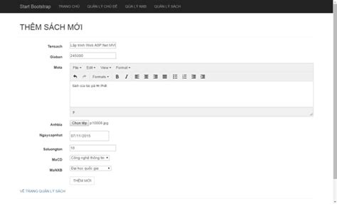 ASP NET MVC Xây dựng trang Thêm mới
