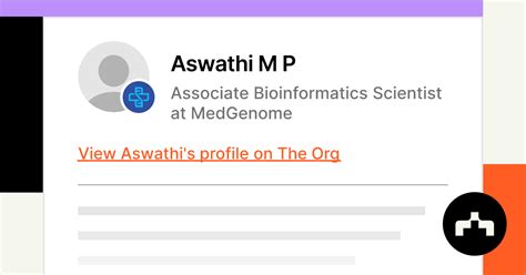 Aswathi M P Associate Bioinformatics Scientist At Medgenome The Org