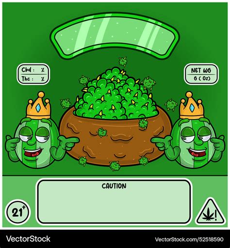 Watermelon Strain With Weedbud In Cartoon Style Vector Image