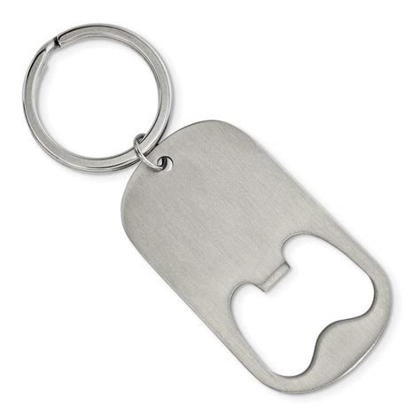 Chisel Stainless Steel Brushed Functional Bottle Opener Key Ring J C S Jewelry And Repair