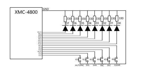 8 Bit LED Counter XMC4800 Hackster Io