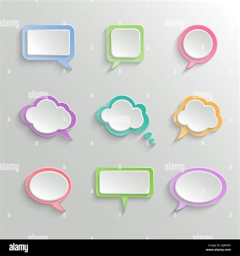 Paper Origami Vector Design Flat Speech Bubbles Hi Res Stock
