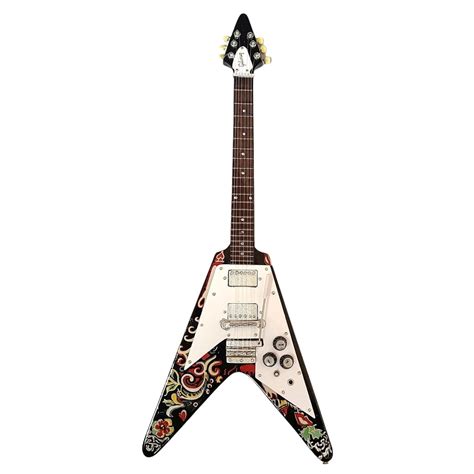 Jimi Hendrix Gibson Psychedelic Flying V Mini Guitar Rock And Roll