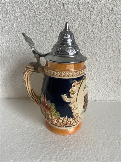 Beer Mug Ayinger Bier Platzl Munchen Stoneware Pewter Catawiki