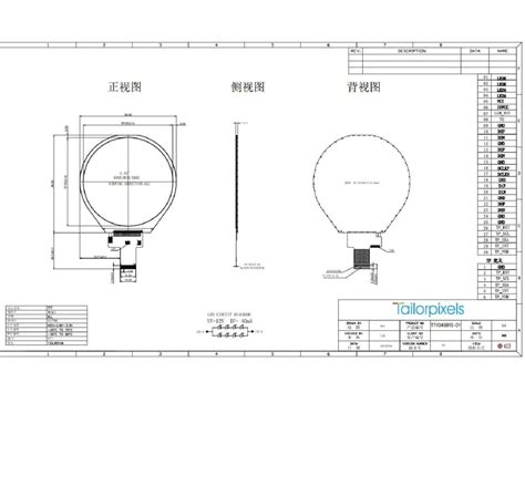 345인치 원형 Tft Lcd Mipi 고해상도 800x800