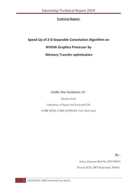 Pdf Speed Up Of 2 D Separable Convolution Algorithm On Nvidia
