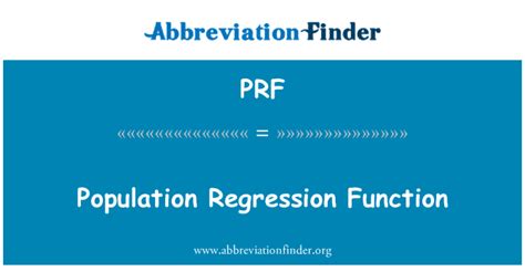 Prf مخفف تابع رگرسيون جمعیت Population Regression Function است