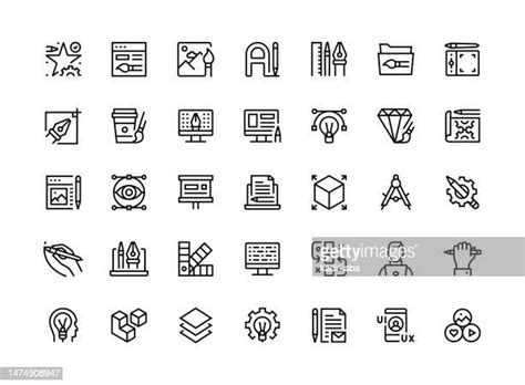 Graphic Design Thin Line Icon Set Series High Res Vector Graphic Getty Images