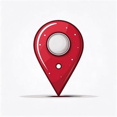 Premium Vector A Red Pin With A White Dot On It