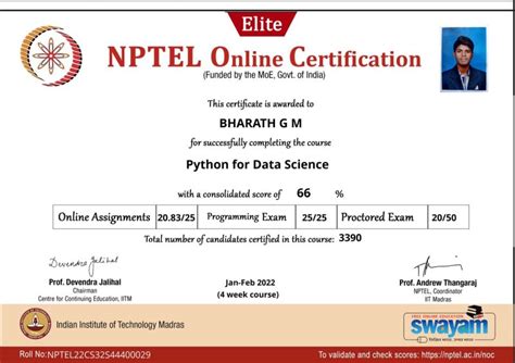 Bharath G On Linkedin Python Datascience Nptel