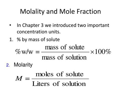 Ppt Molality And Mole Fraction Powerpoint Presentation Free Download