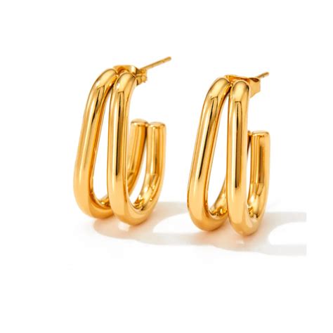 Dual Layer Square C Hoop Twicethefiyah