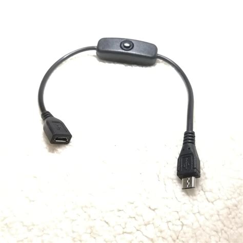 ₩1167에서 On Off 스위치가 있는 여성 전원 공급 장치 어댑터 케이블에 마이크로 Usb 남성 검정색 Dhgate