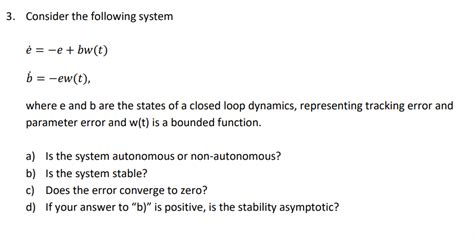 Solved Consider The Following