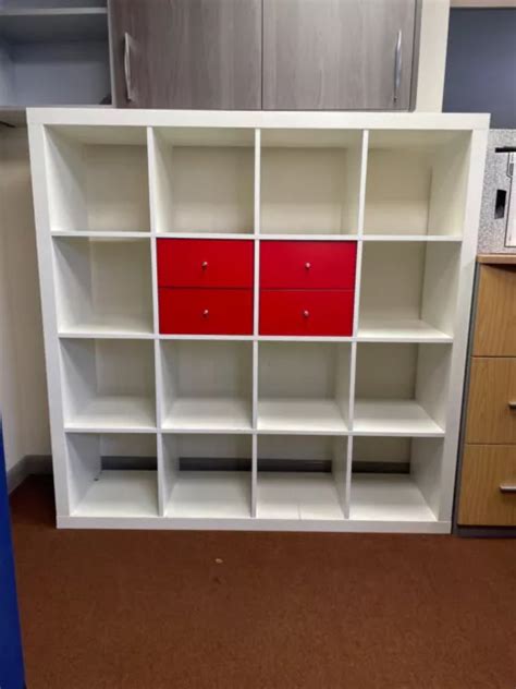 Ikea Kallax Shelving Unit With Red Draws £4500 Picclick Uk