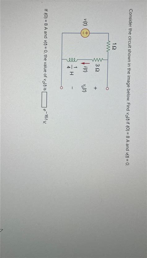 Solved Consider The Circuit Shown In The Image Below Find Chegg