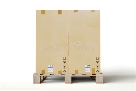 Large Cardboard Box Stack On Wooden Pallet Stock Illustration Illustration Of Standard Stack